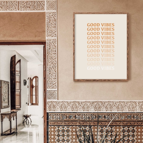 Handmade | Wall Decor | Good Vibes Boho Wall Art Unframed Art Print ...